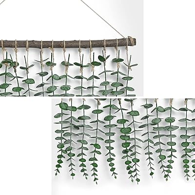 Amazon.com: LokoVynes Artificial Eucalyptus Wall Decor - Wall Hanging ...