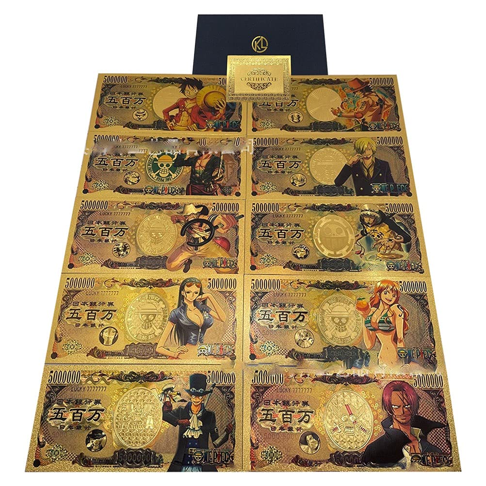 Buy WYALS Anime Cosplay Commemorative Coins, One Piece Gold Foil Card ...