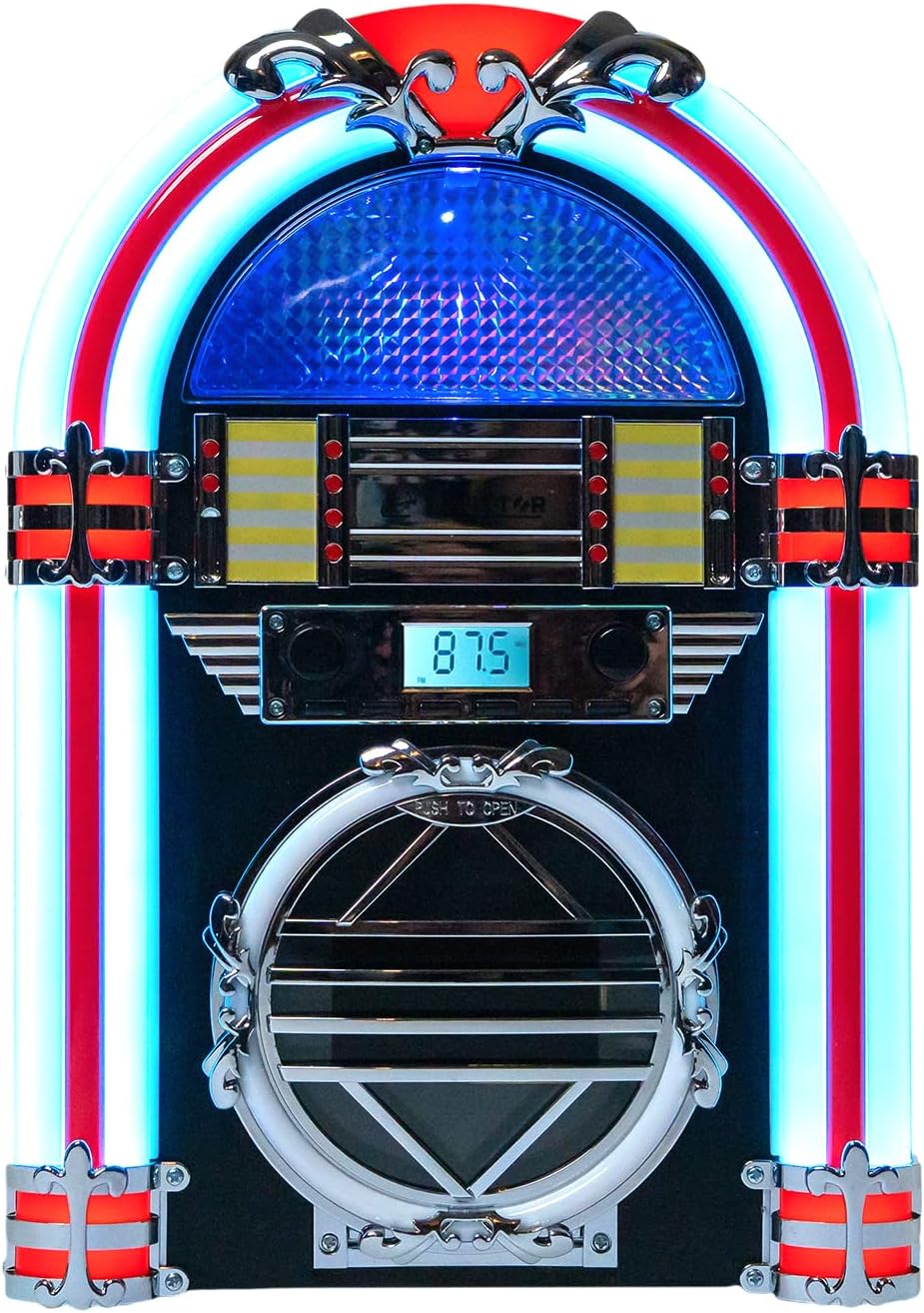Amazon.com: VICTOR Broadway Desktop Bluetooth Jukebox with CD Player, FM Radio, Built-in Stereo ...