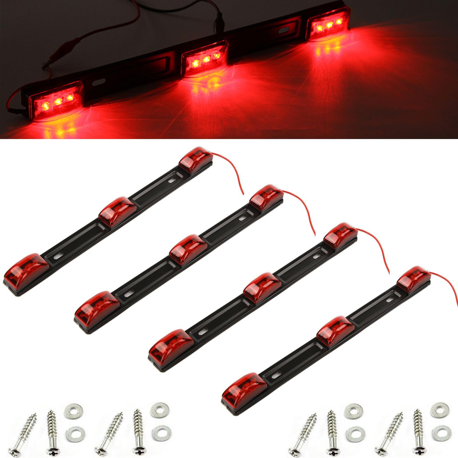 Snapklik.com : NEW SUN 15" 3 Lights 9 LED Identification Light Bar - 4 ...