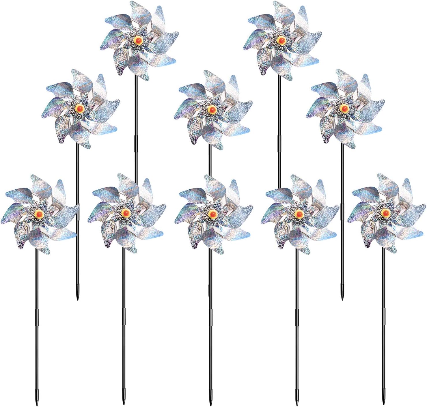 Amazon.com: Sparkly Holographic Rainbow Pinwheel Reflective Colorful ...