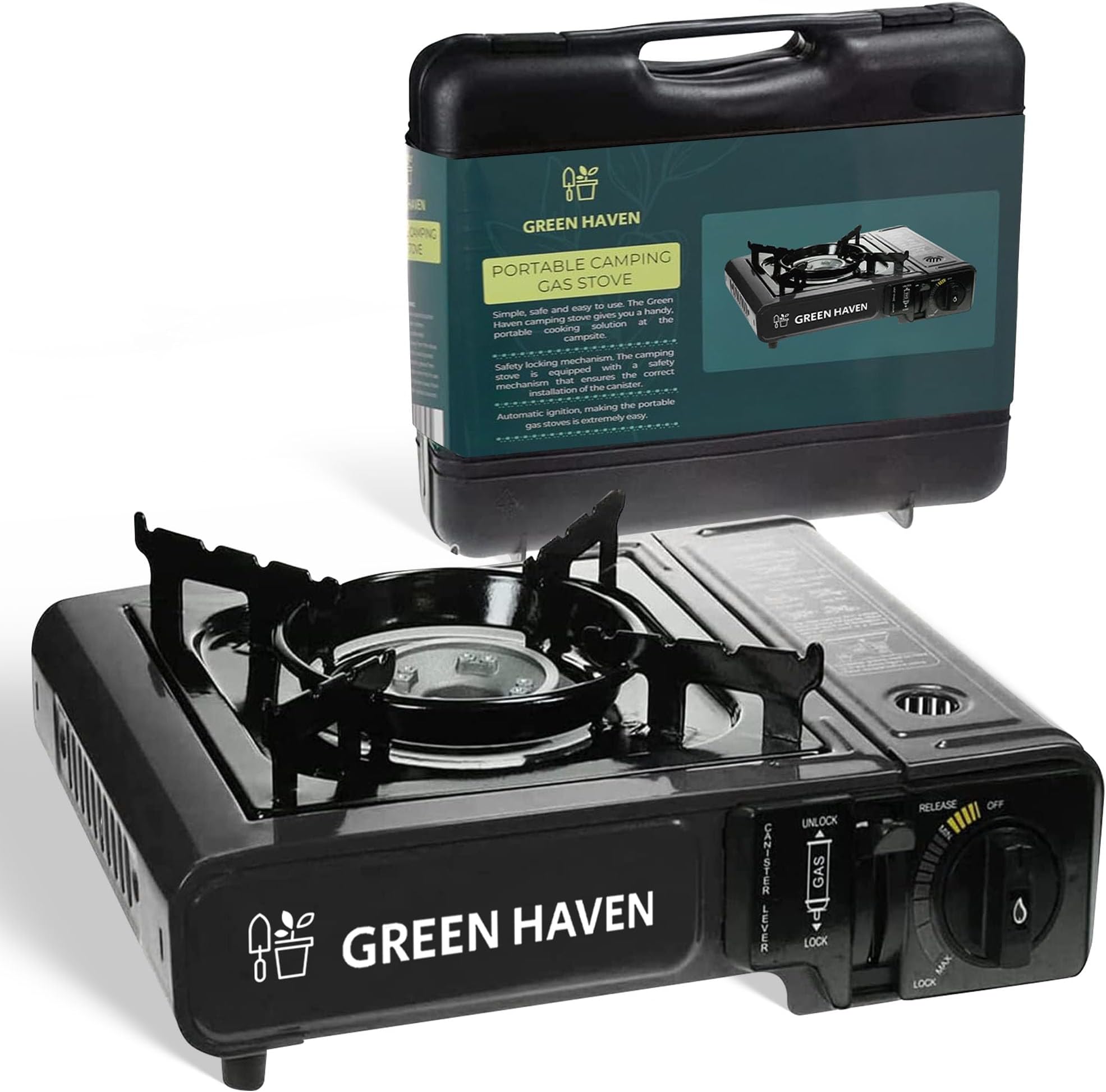 Taylor & Brown Black Portable Dual Burner Camping Stove | EN417 ...