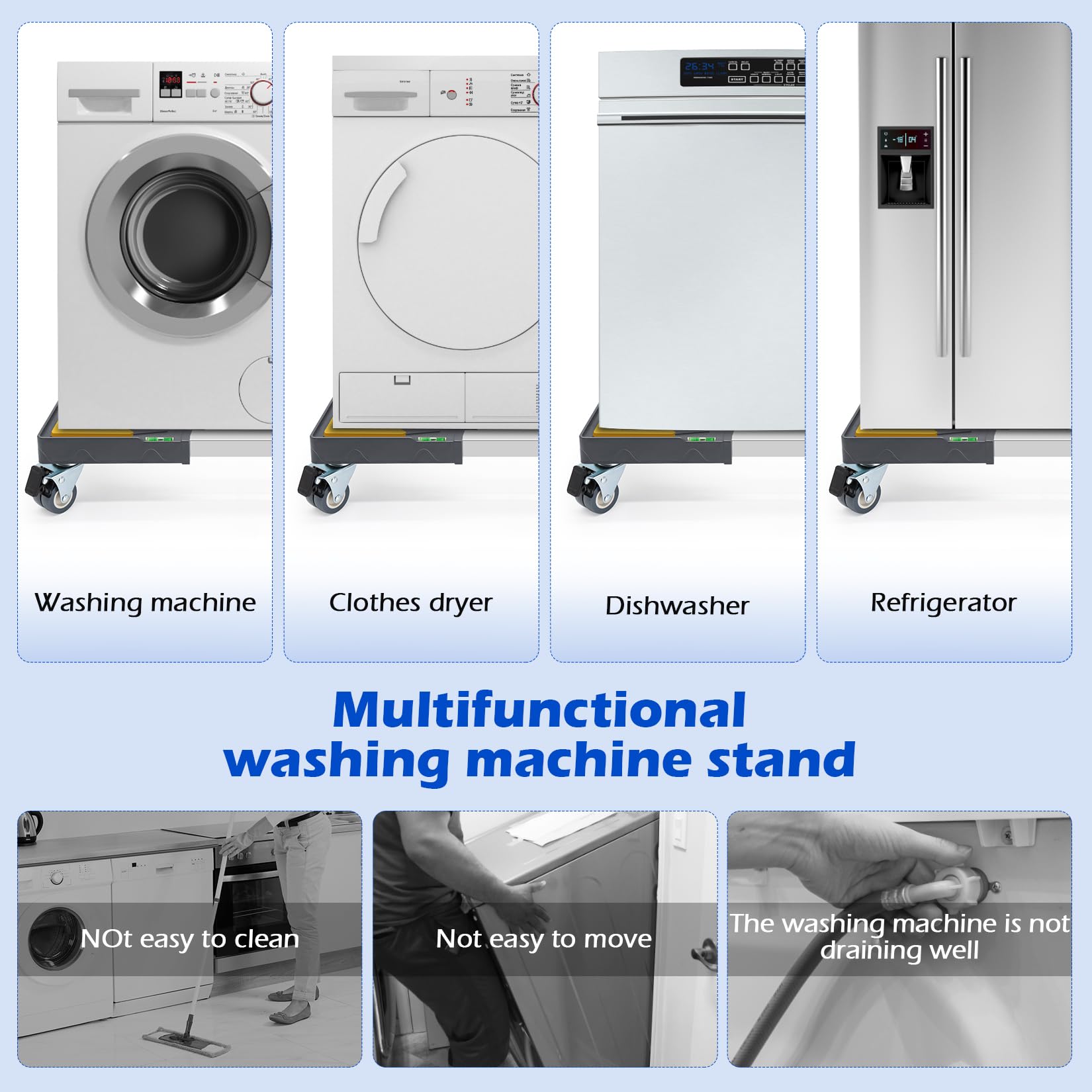 Snapklik.com : Nefish Heavy Duty Dolly For Washing Machine Adjustable ...