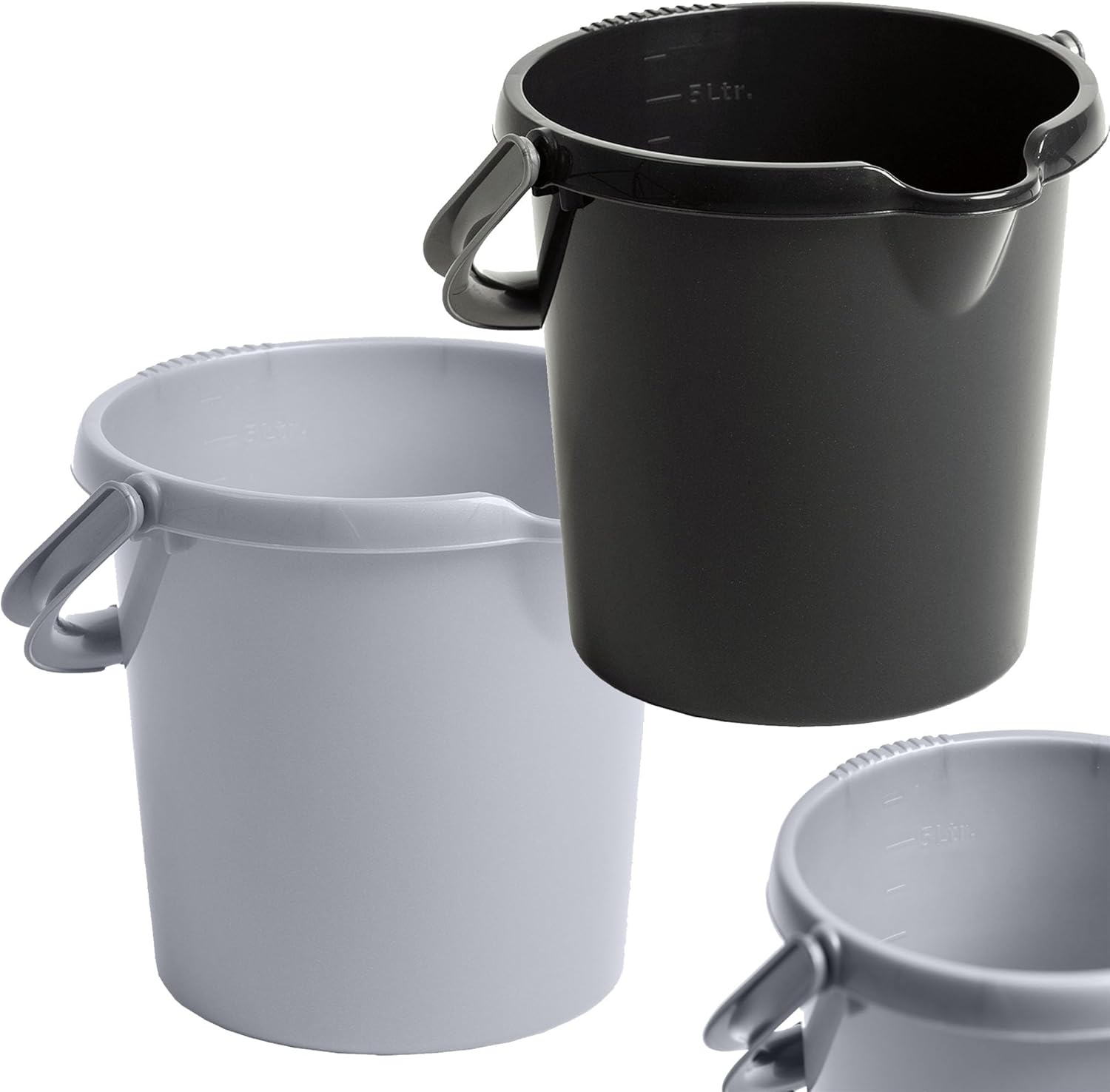 5L Plastic Bucket Strong Storage Bucket With Handle & Spout With ...