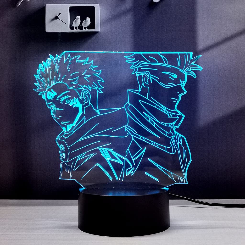 3D Illusion Lighting LED Anime Lamp Desk RGB 16 Colors Change Remote ...