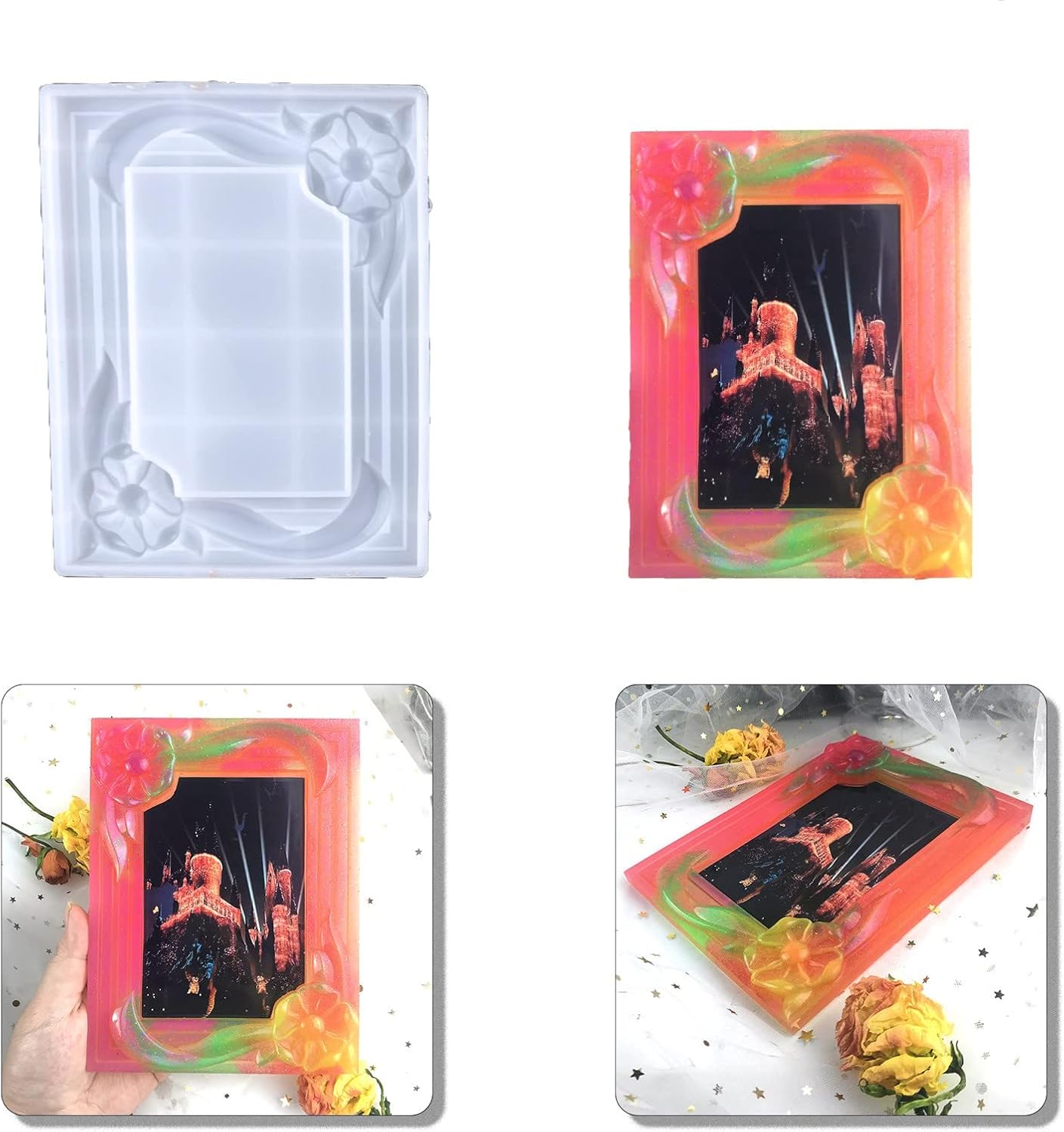 Amazon.com: Square Frame Silicone Resin Molds,Picture Frames Resin ...