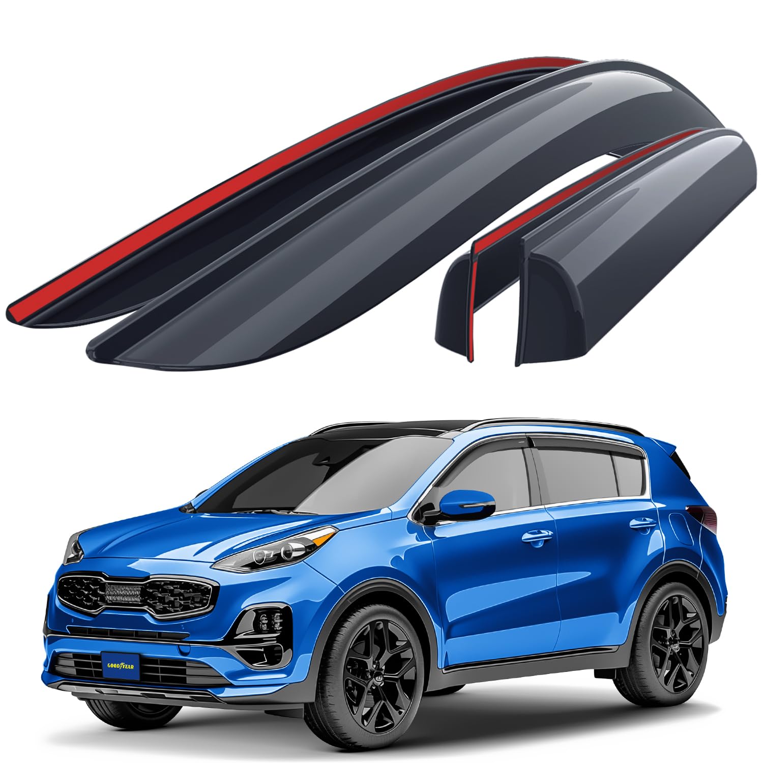 Amazon.com: Goodyear Shatterproof Window Deflectors for Kia Sportage ...