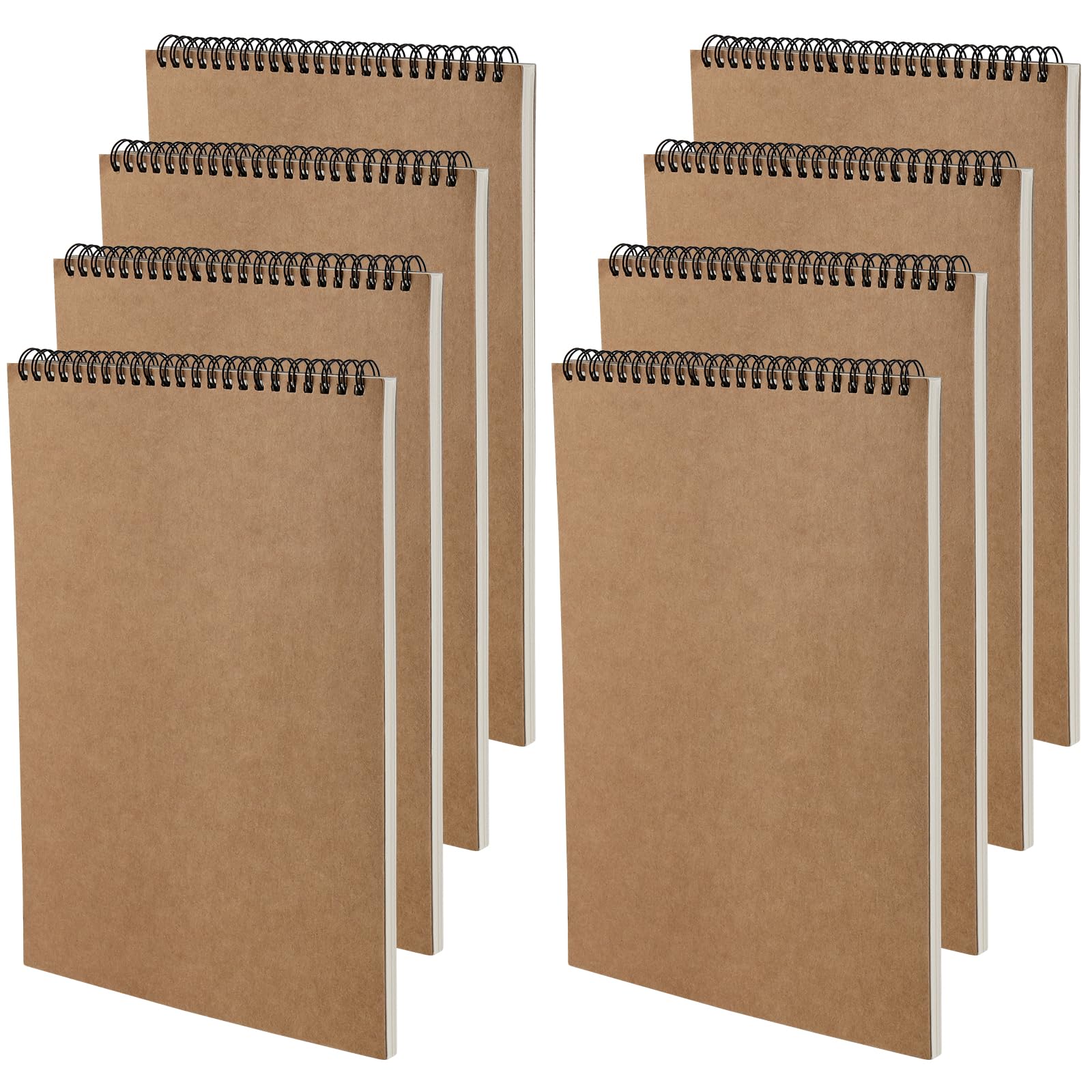 MANCHAP 8 PCS A4 Landscape Sketchbook, 60 Pages/30 Sheets Spiral Bound ...