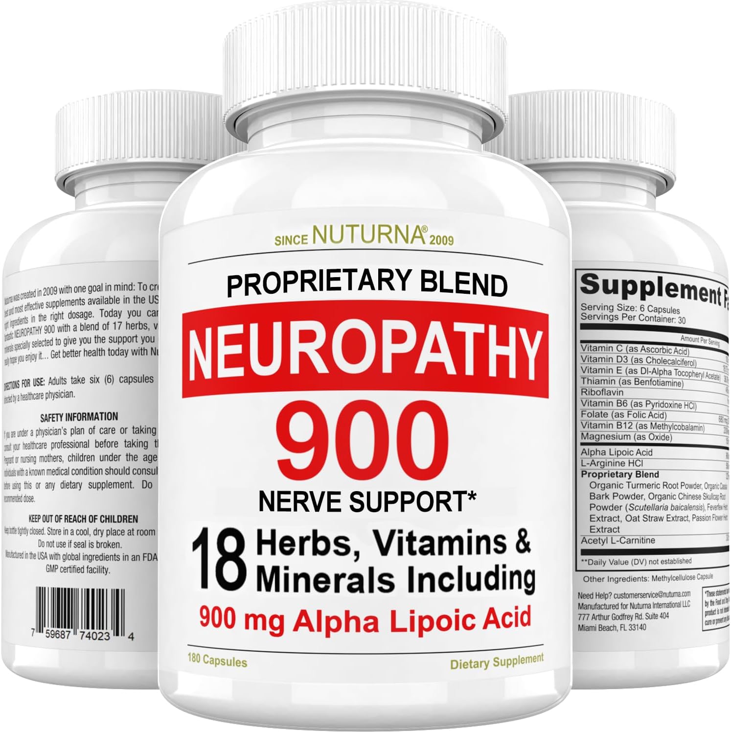Amazon.com: Neuropathy Support Supplement with 900 mg Pure Alpha Lipoic ...
