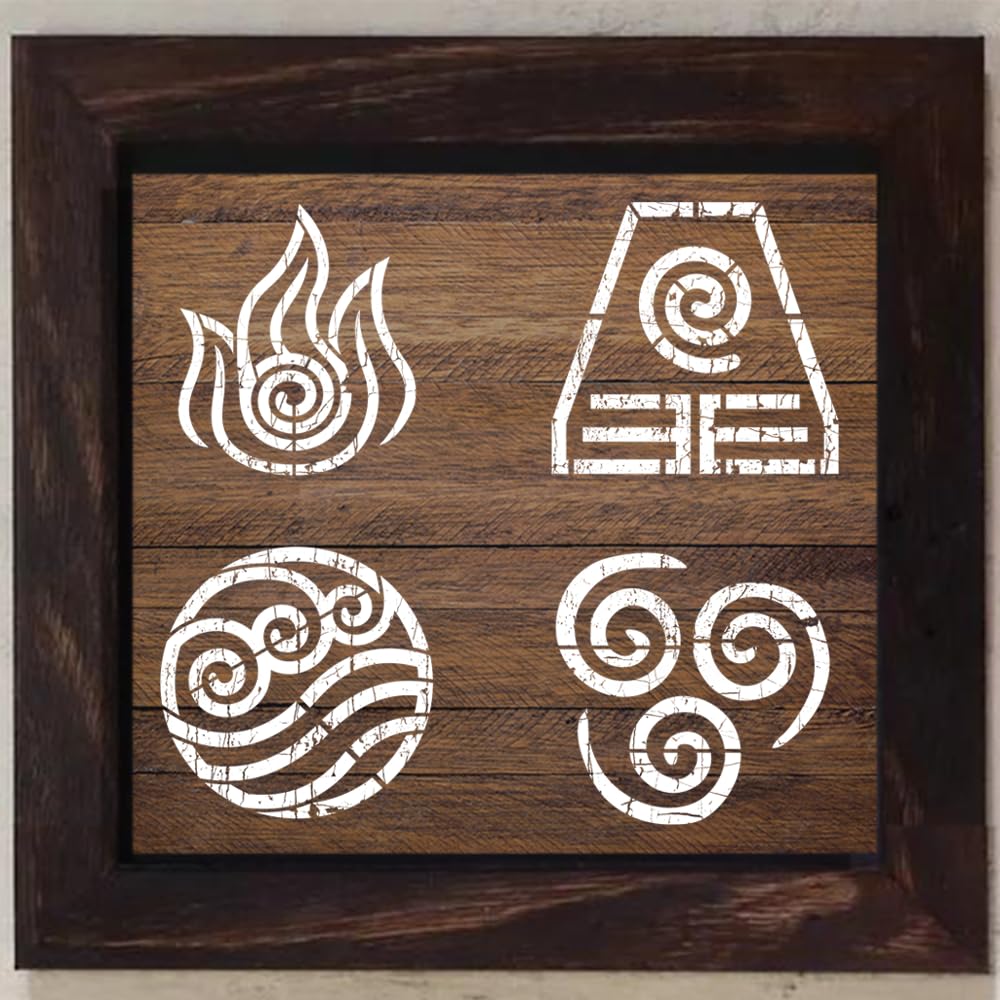 Amazon.com: Four Elements Stencil, Air Water Earth Fire Elements ...