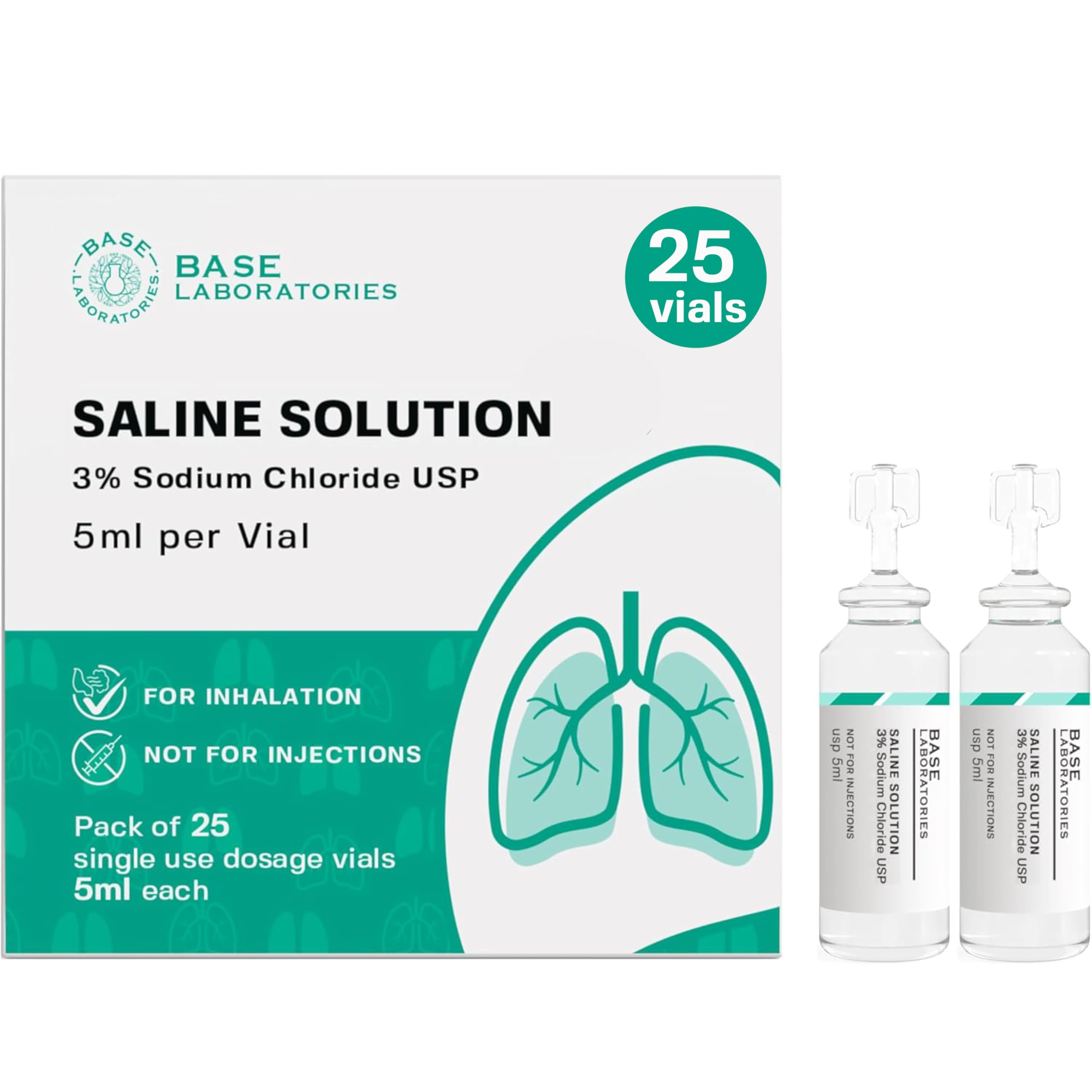 Buy BASE LABORATORIES 3% Saline Solution for Nebulizer Machine | Saline ...