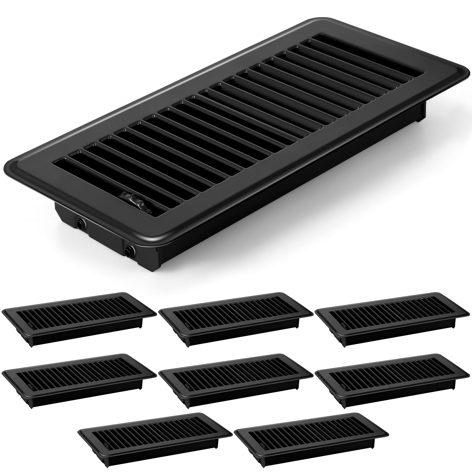 4 x 10'' Floor Vent Covers Heavy Duty Floor Register Metal Heat Vent ...