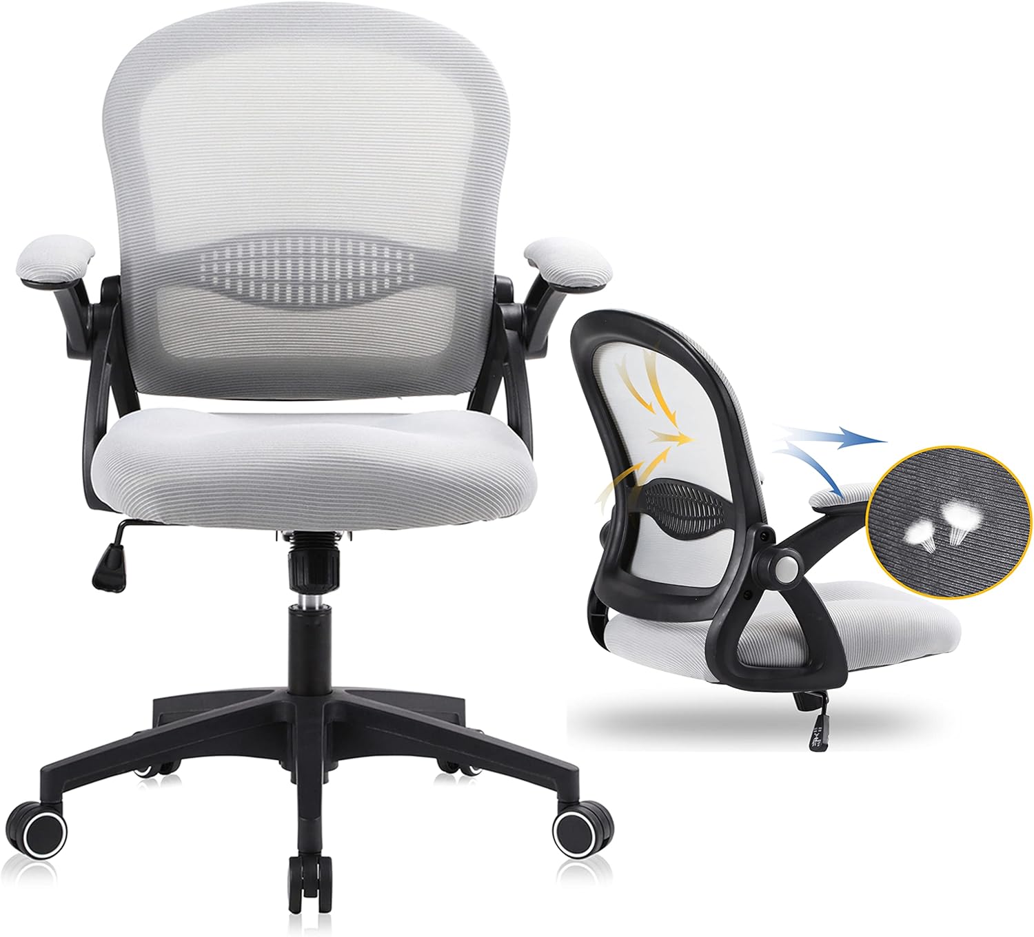 Amazon.com: GERTTRONY Office Chair Task Chair with Lumbar Support Mesh ...