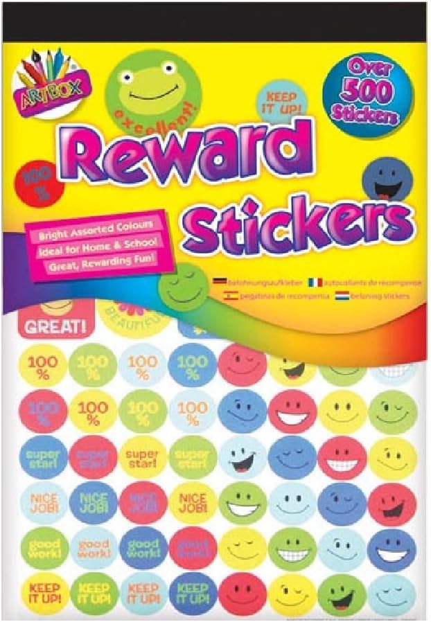 500 Children's Reward Stickers Smiley Faces Stickers School Teacher ...