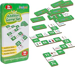 Amazon.com: Kasfalci Addition Dominoes Set,Math Games for Kids,Math ...