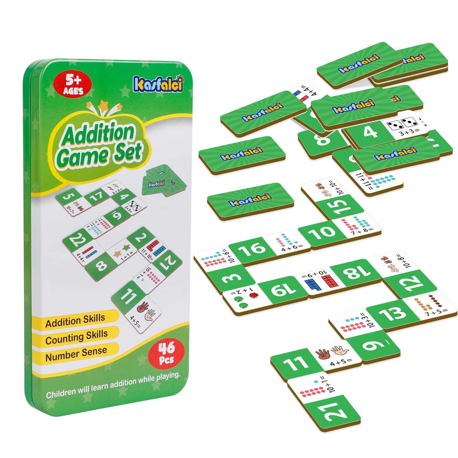 Snapklik.com : Addition Dominoes Set,Math Games For Kids,Math ...