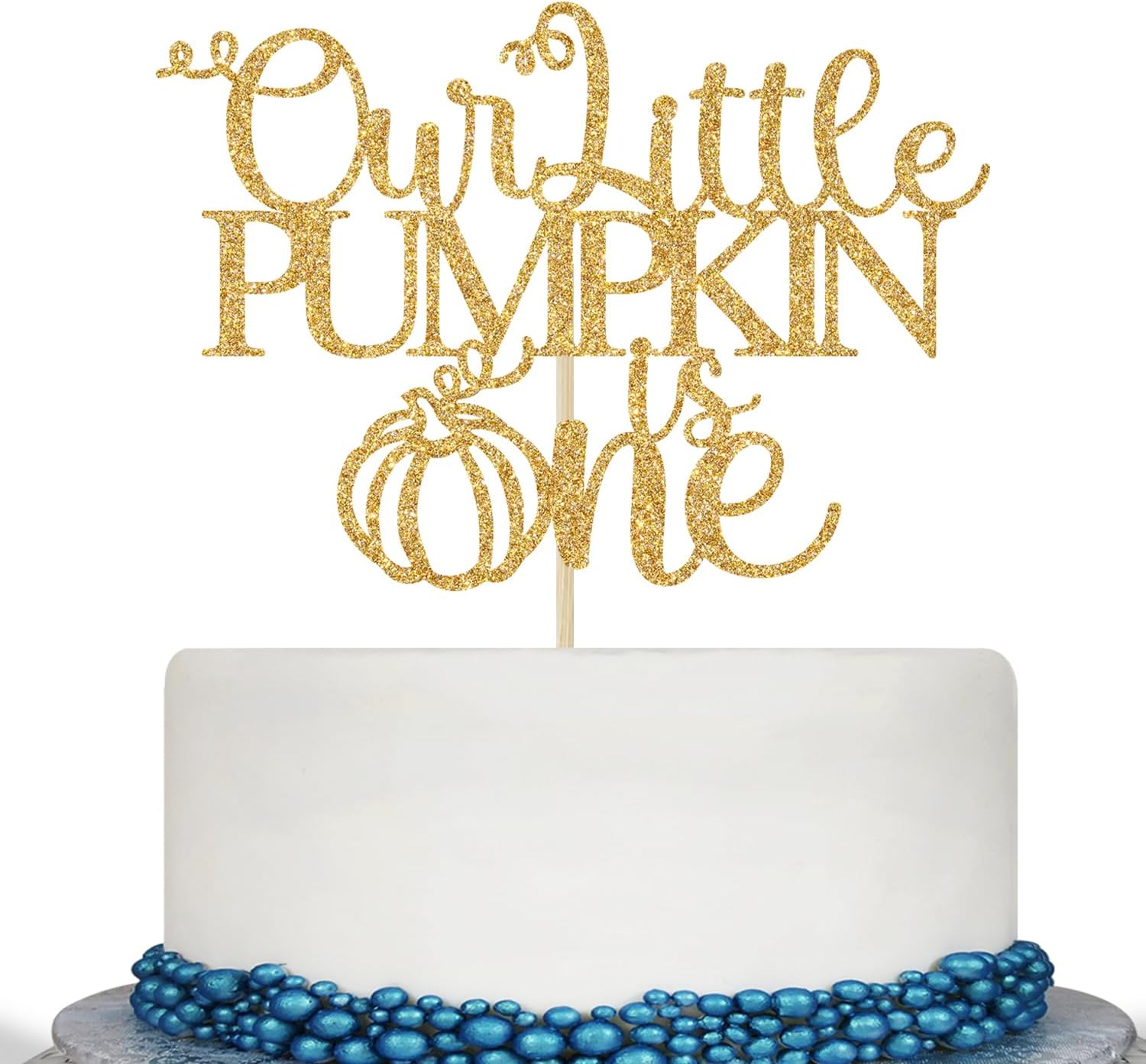 Amazon.com: Our Little Pumpkin is One Cake Topper, Little Pumpkin 1st ...