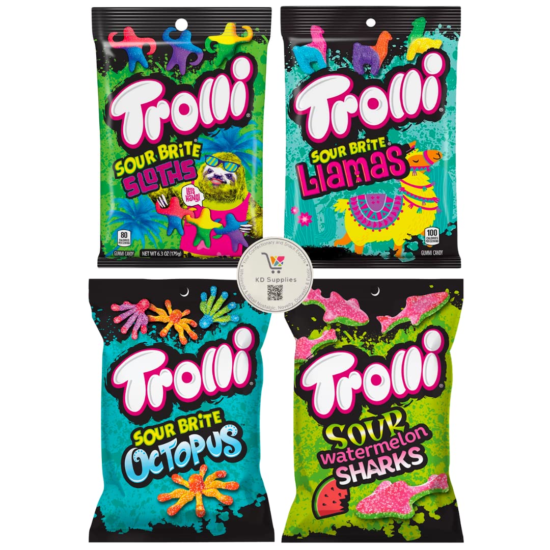 Buy Trolli Gummy Awesome Animal Variety Mix, Pack of 4 - 1 of Each ...