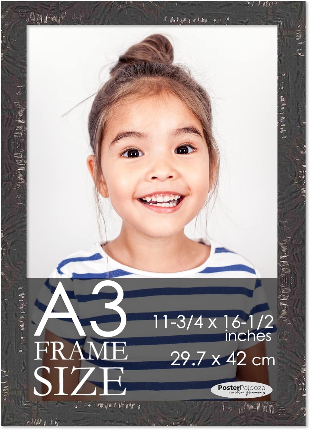 Amazon.com - A3 Frame Black Rustic Farmhouse - Wooden 11.75x16.5 Frame ...