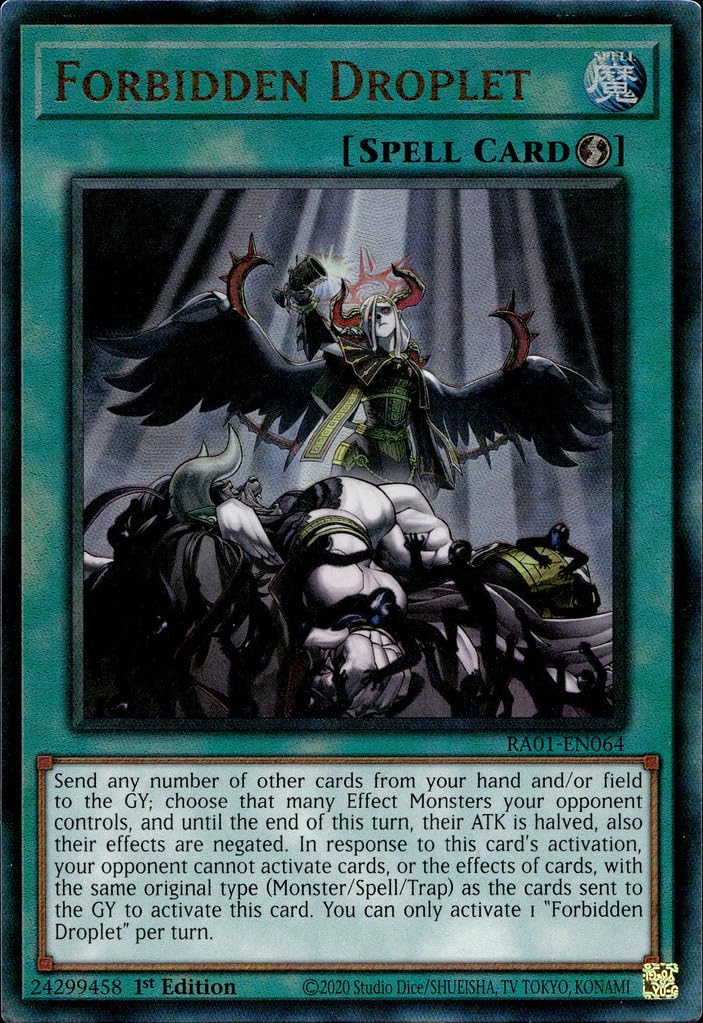 Yugioh 25th Anniversary Yu-Gi-Oh! Forbidden Droplet Card - RA01-EN064 ...