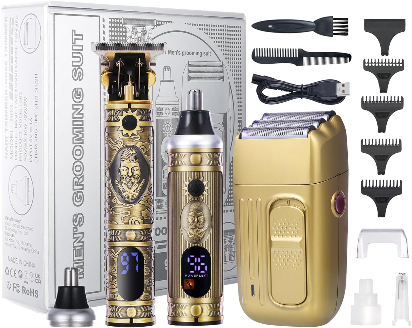 Amazon.com: Bestauty Electric Razor Kit, 3 in 1 Professional Cordless ...