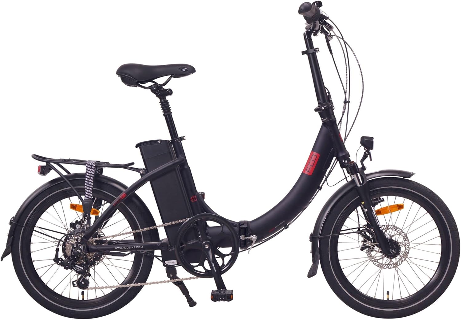 FOO F1 Folding Electric Bike, 250W E-Bike, 36V 13Ah 468Wh Battery (20, Black) : Amazon.com.au ...