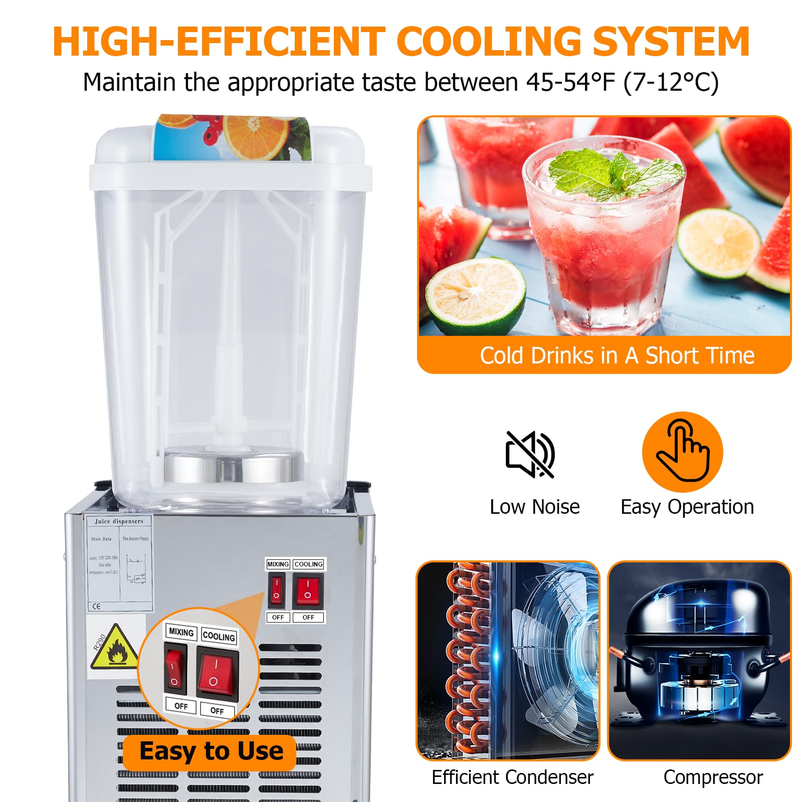 Snapklik.com : Commercial Beverage Dispenser, Towallmark 1 Tanks 4.75 ...
