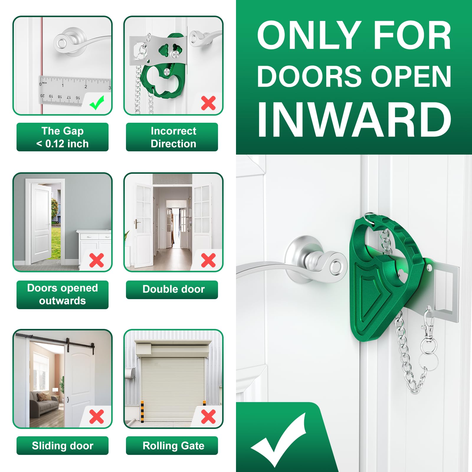 Snapklik.com : Portable Door Lock For Travelers, Sturdy Metal Hotel ...