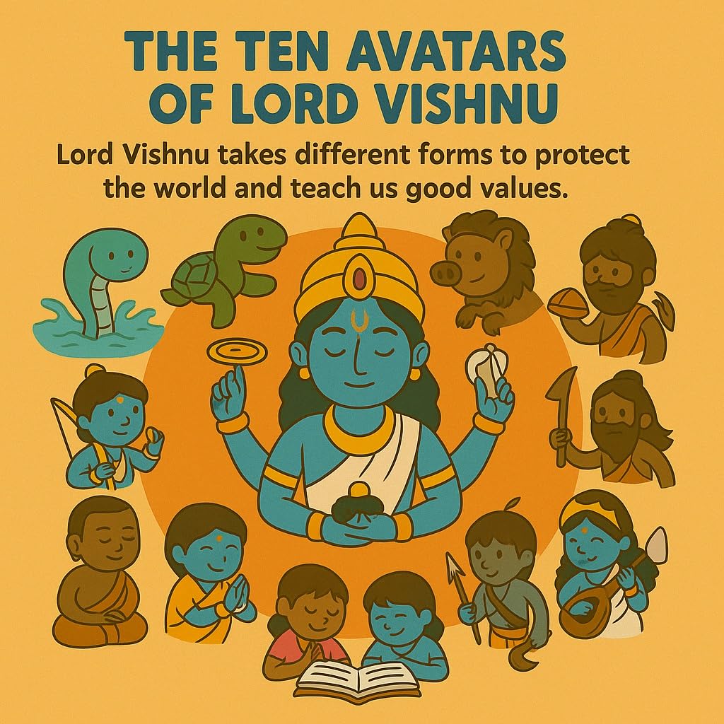 The Ten Avatars of Load Vishnu: Load Vishnu take different Avatars to ...