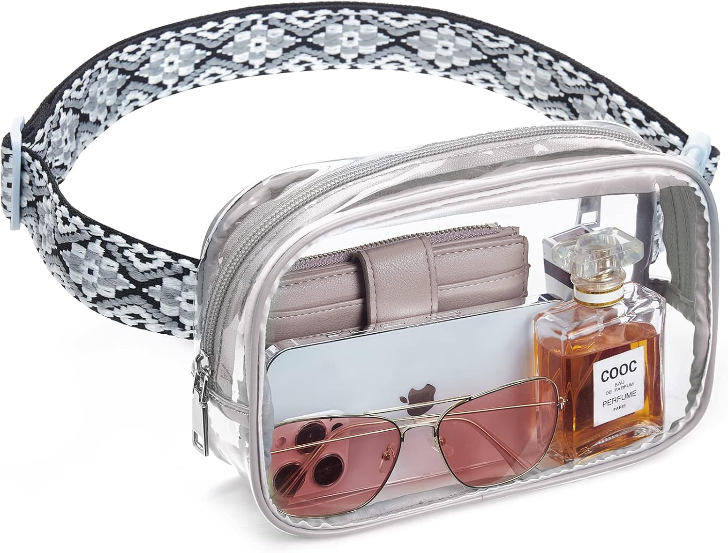 Amazon.com | Telena Clear Sling Bag with Clear Belt Bag Stadium ...