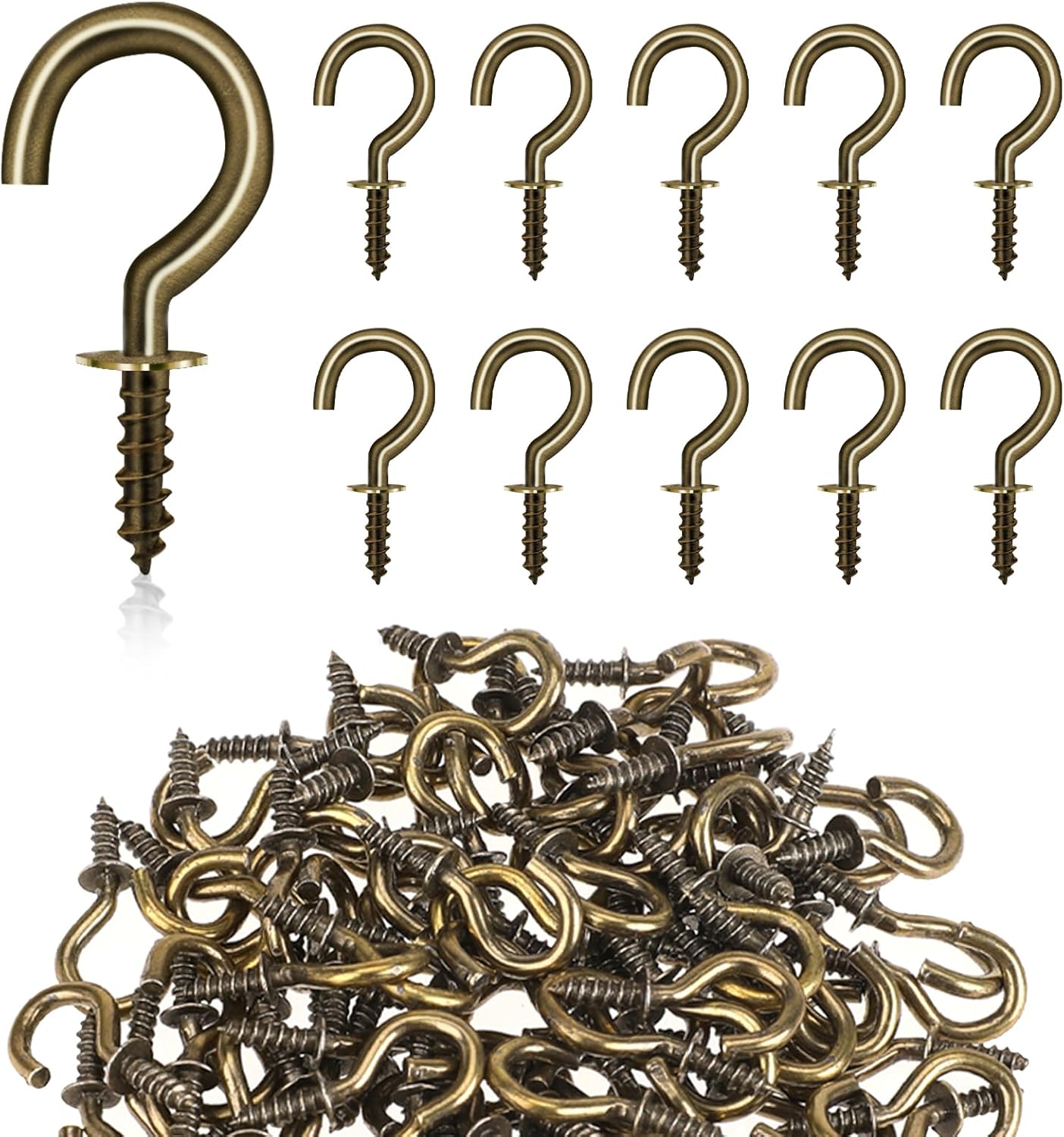 Amazon.com: KALIONE 200 PCS Small Hooks 1/2" Screw in Cup Hooks Ceiling ...