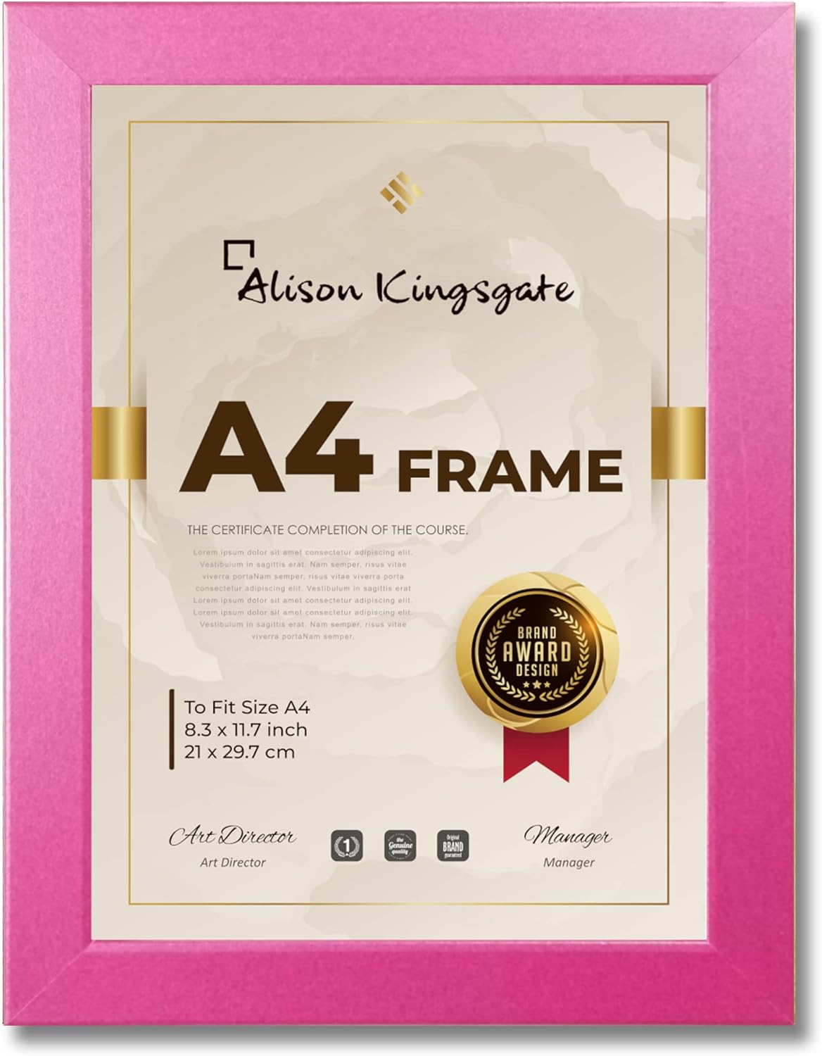 Alison Kingsgate Pink A4 Frame In Size 29.7x21cm - Pink A4 Picture ...
