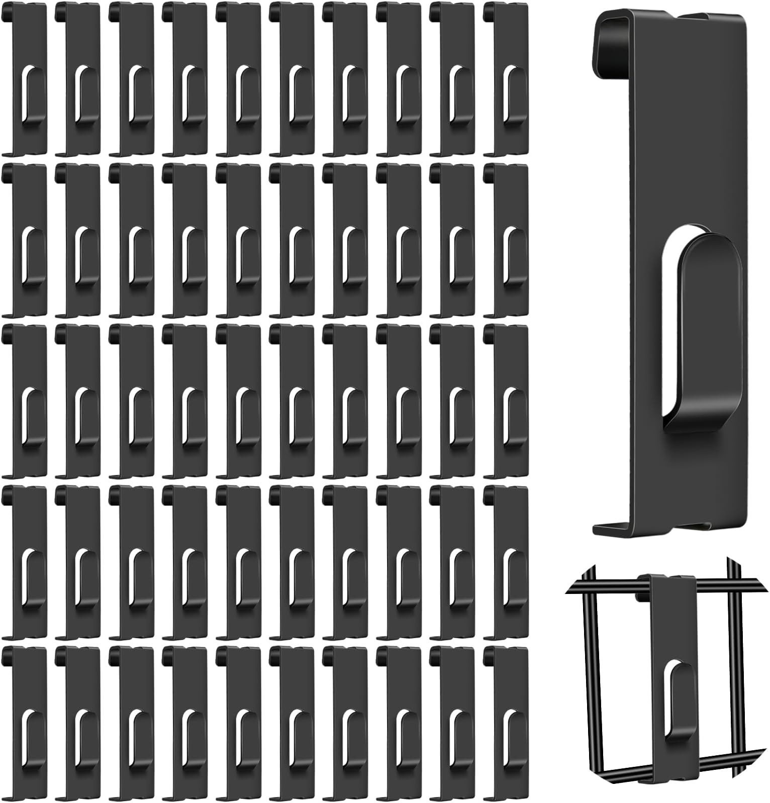 Amazon.com: Supkiir 50Pcs Notch Hook for Grid Wall, Black Metal Picture ...