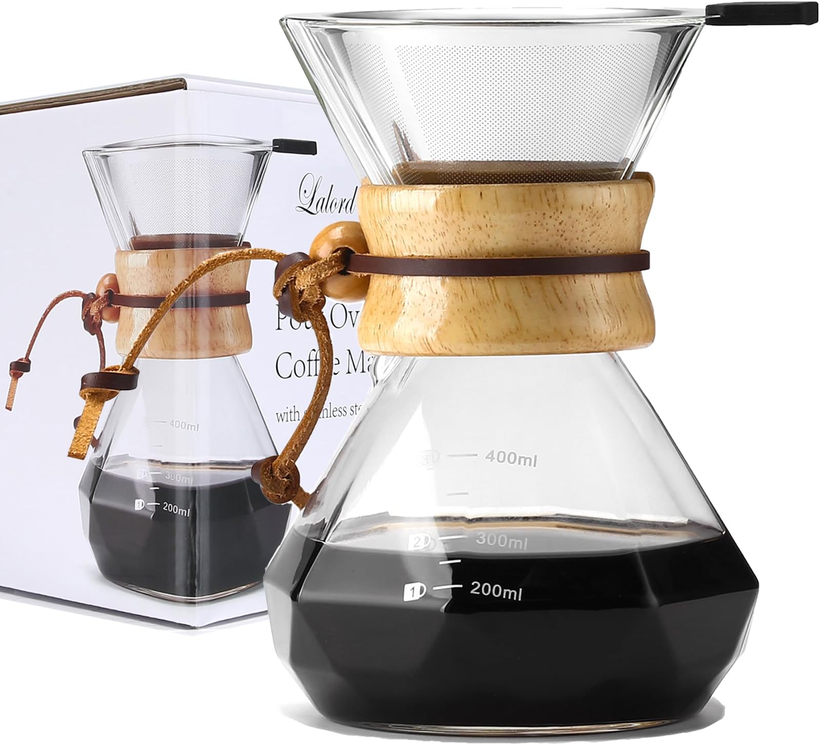 Chemex Pour-Over Glass Coffeemaker - Classic Series - 10-Cup ...