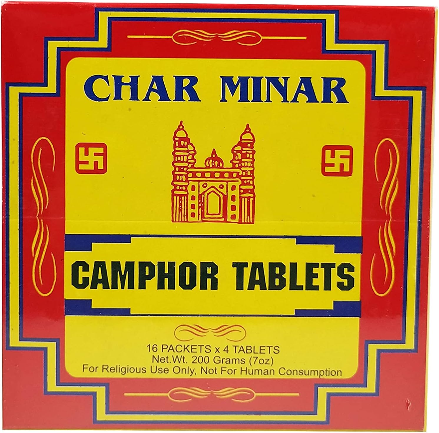 Charminar Camphor Tablets (64 Cubes 200g) Ideal for Pooja, Scent, Hindu ...