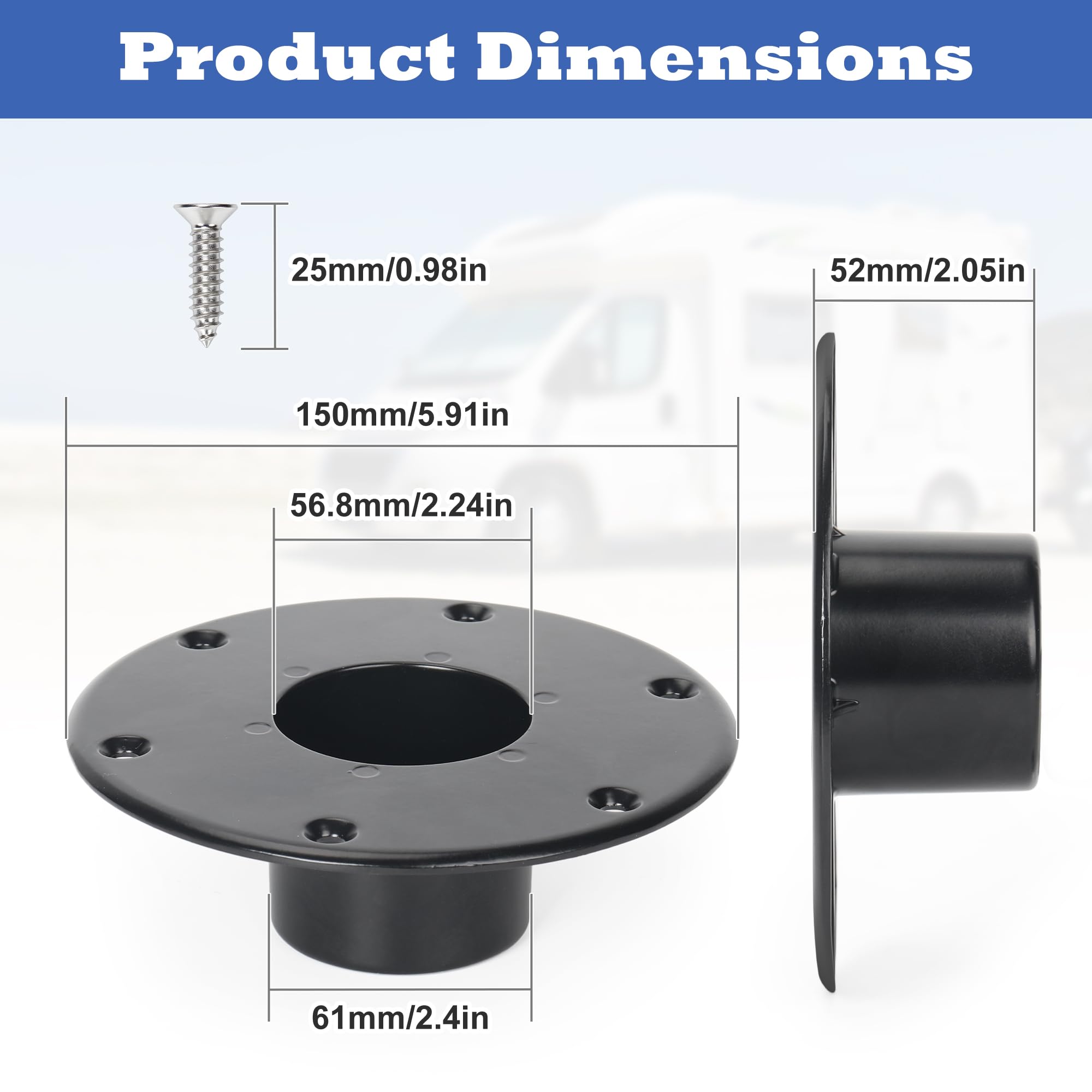 Snapklik.com : Starry 2 Pack Rv Trailer Pedestal Base Aluminum RV/Boat ...
