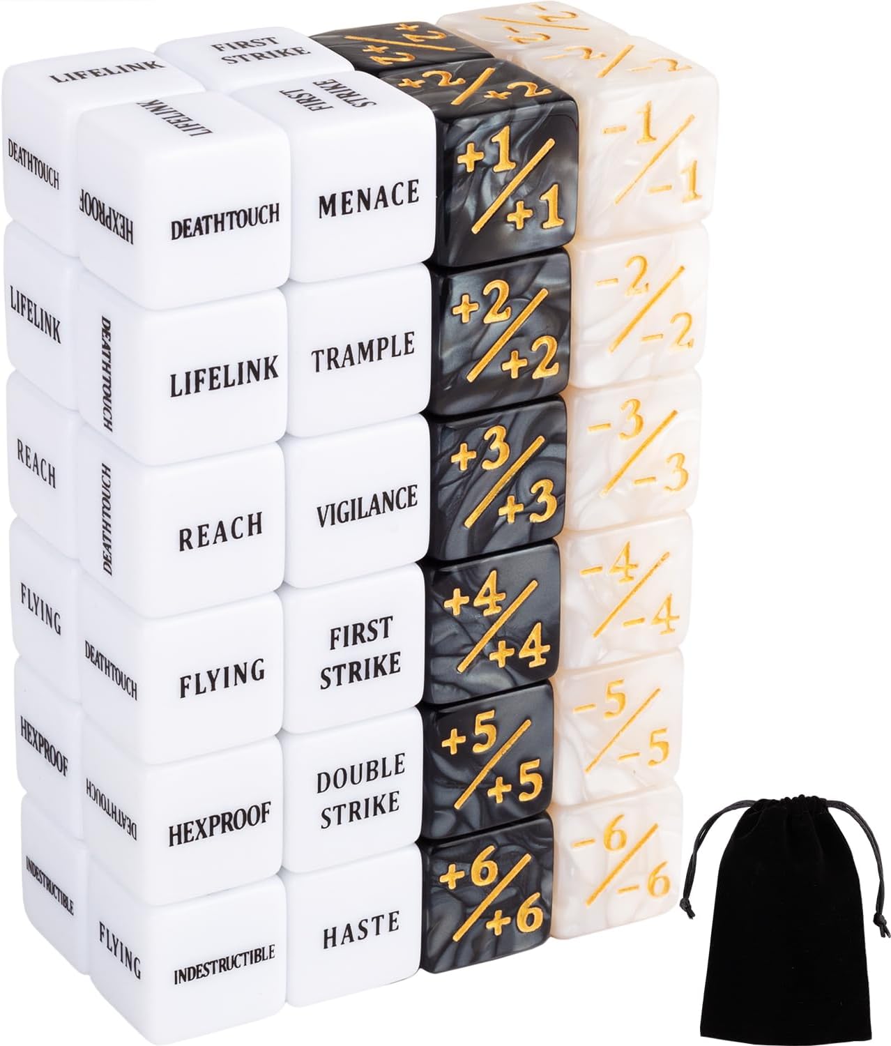 Amazon.com: 48 Pieces Abilities Keywords Counter Dice Plus One MTG Dice ...