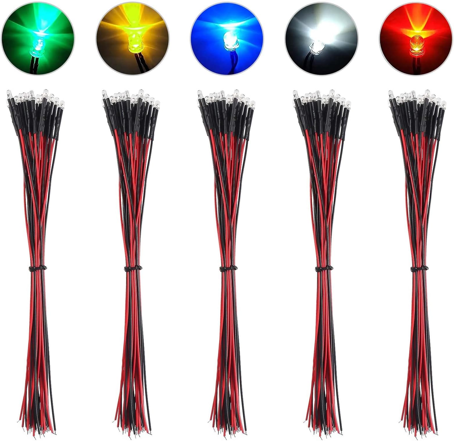 CO-RODE 475pcs Led Diodes, 5mm LED, 3mm LEDs Emitting Diodes, RGB LEDs ...