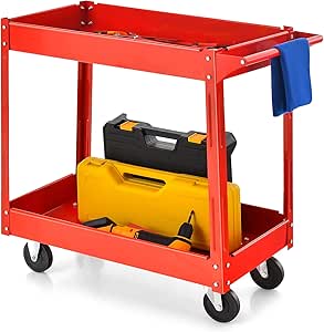 Amazon.com: 3-Tier Utility Cart on Wheels, Heavy Duty Commercial Service Tool Cart w/Lockable ...