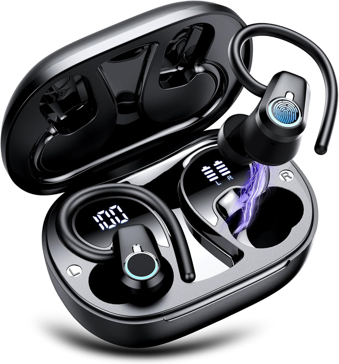 Wireless Earbuds, Over-Ear Sport Bluetooth Headphones, Earhooks, Touch ...