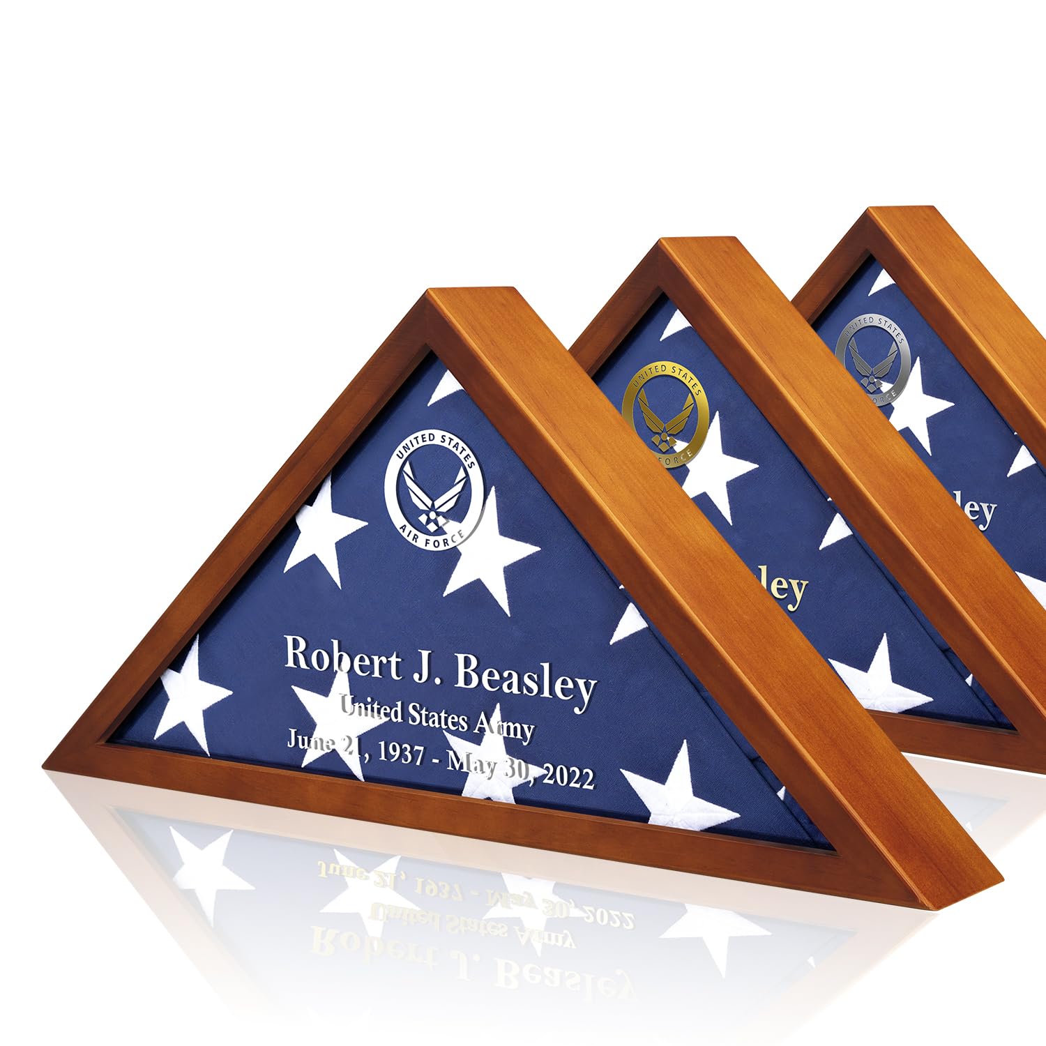 Amazon.com: Customized American Folded Flag Display Case for Burial ...