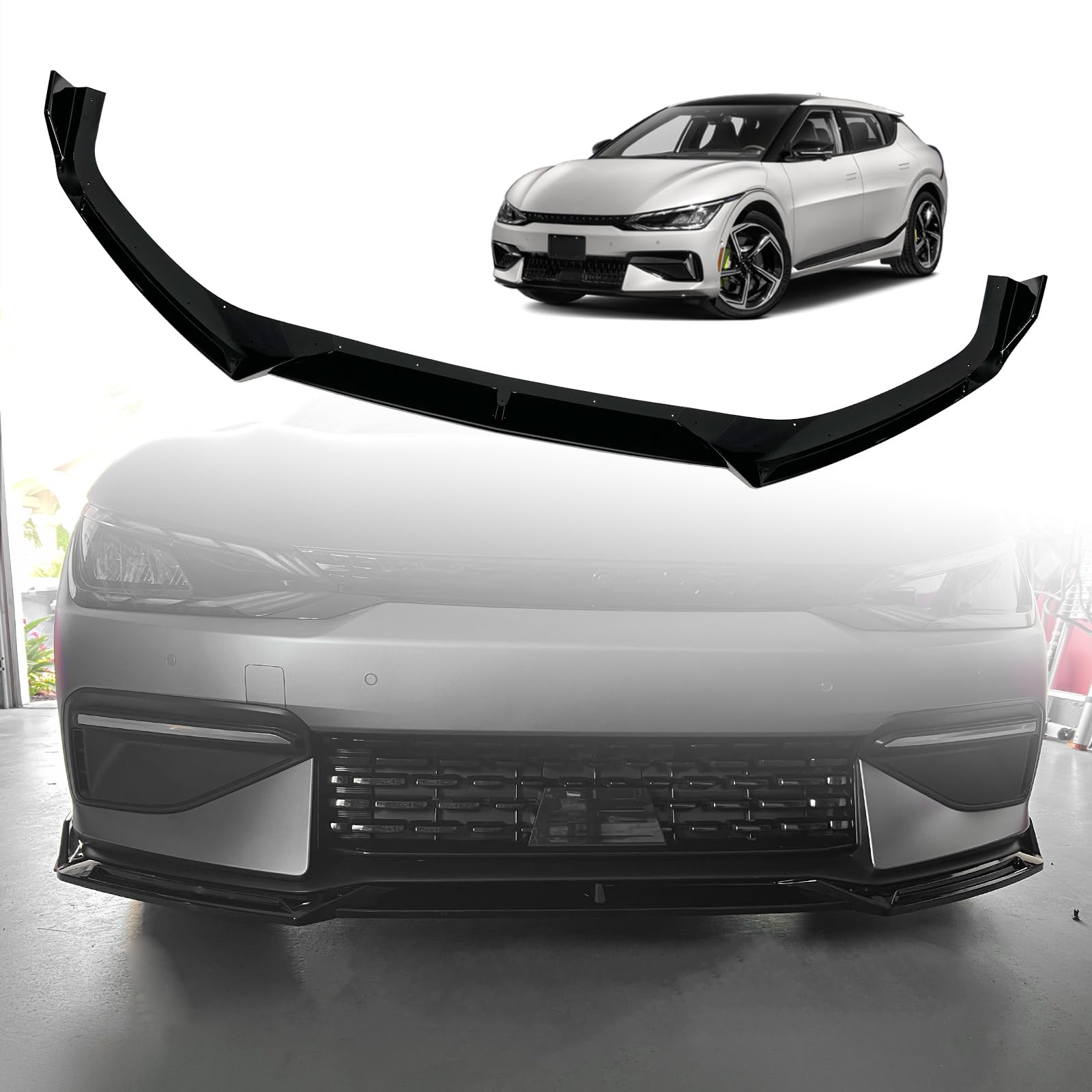 Buy BestEvMod for EV6 Front Lip Splitter ABS Front Bumper Lip Spoiler ...