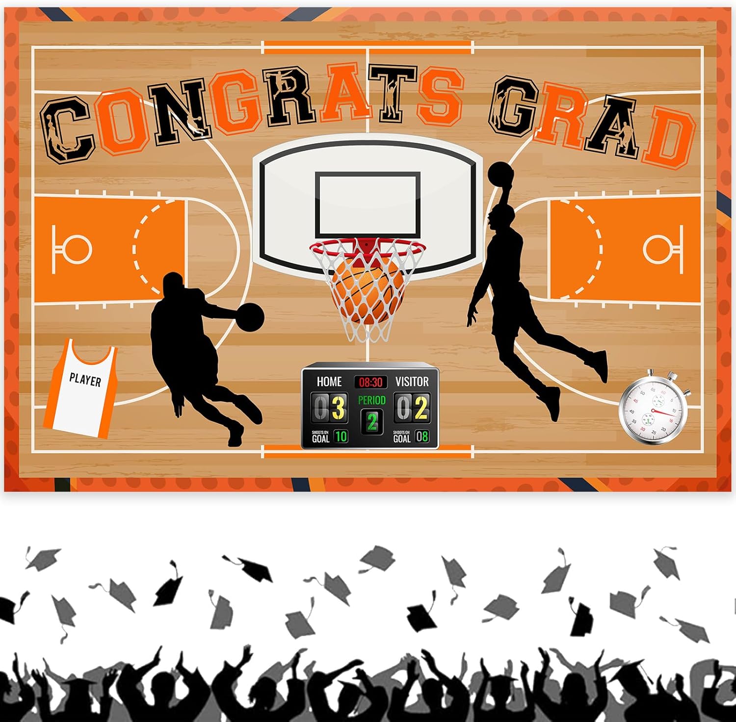 Amazon.com : kreat4joy Basketball Graduation Party Backdrop, 2026 ...