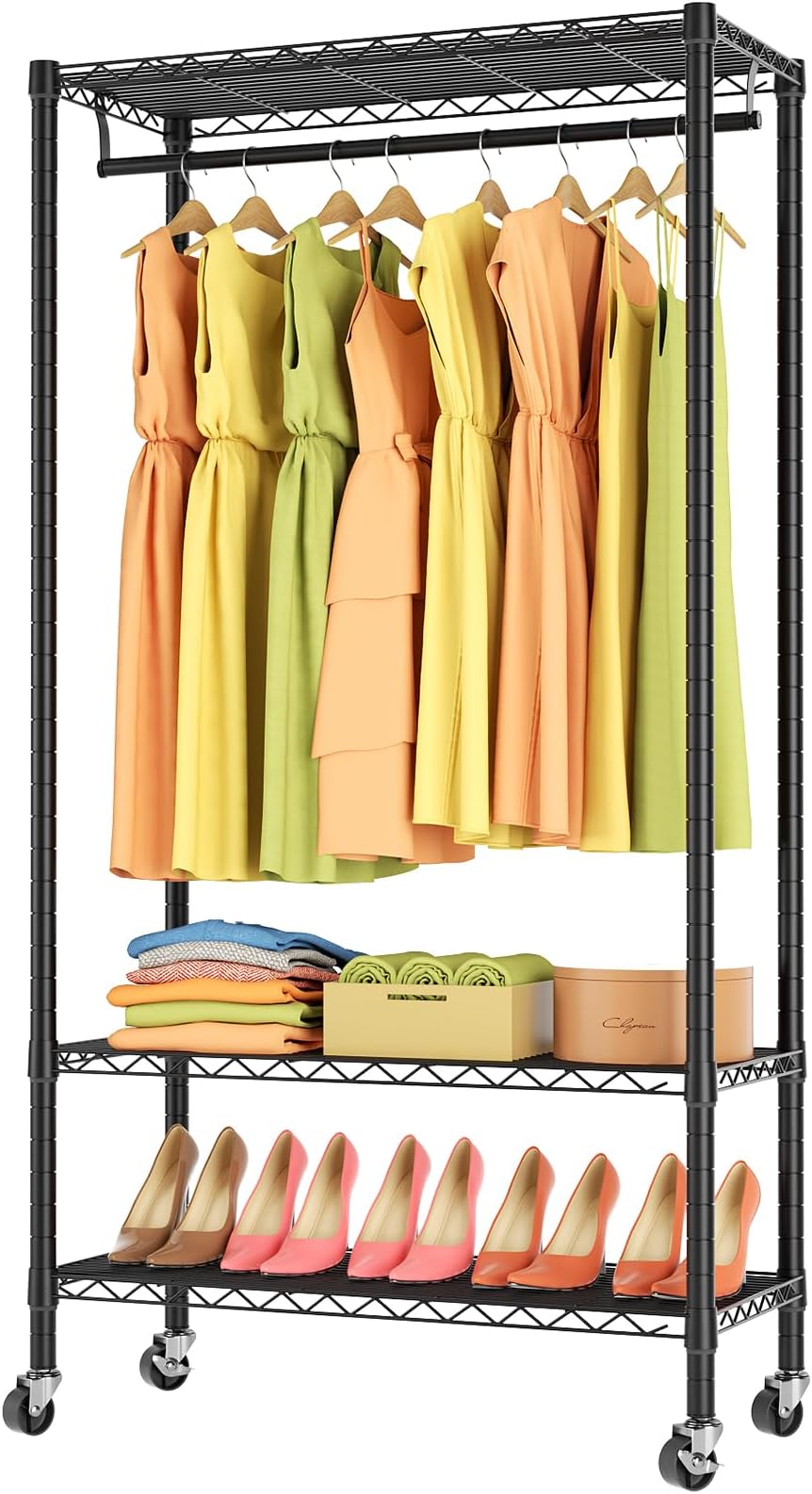 Amazon.com: LANGRIA Heavy Duty Commercial Grade Clothing Garment Rack ...