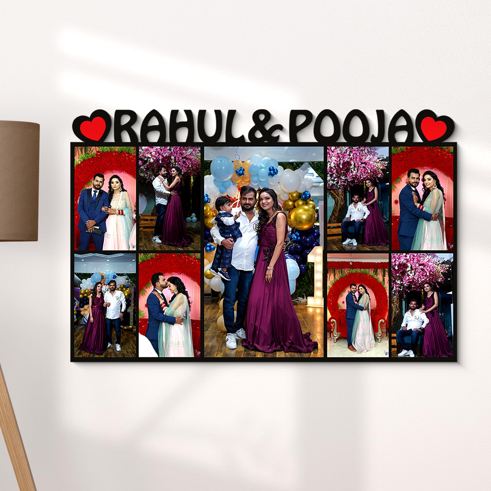 VPRINT QUALITY Couple 9 Photos Personalized Frame with Name ...