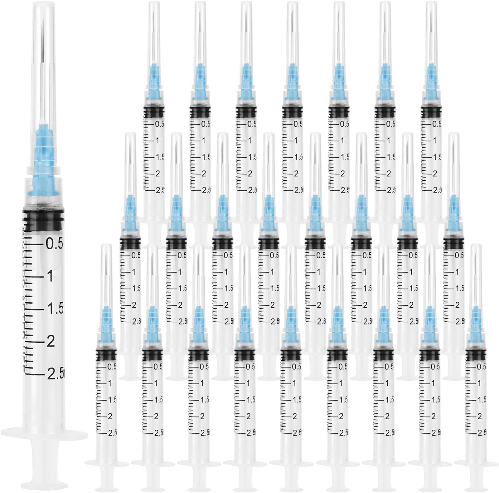 Amazon.com: 100 Pack Disposable 2.5 ml Syringes with Needle 23G 1 ...
