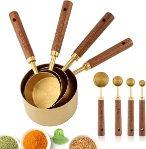 Amazon.com: 8Pcs Measuring Cups and Spoons Set, Stackable Measuring ...