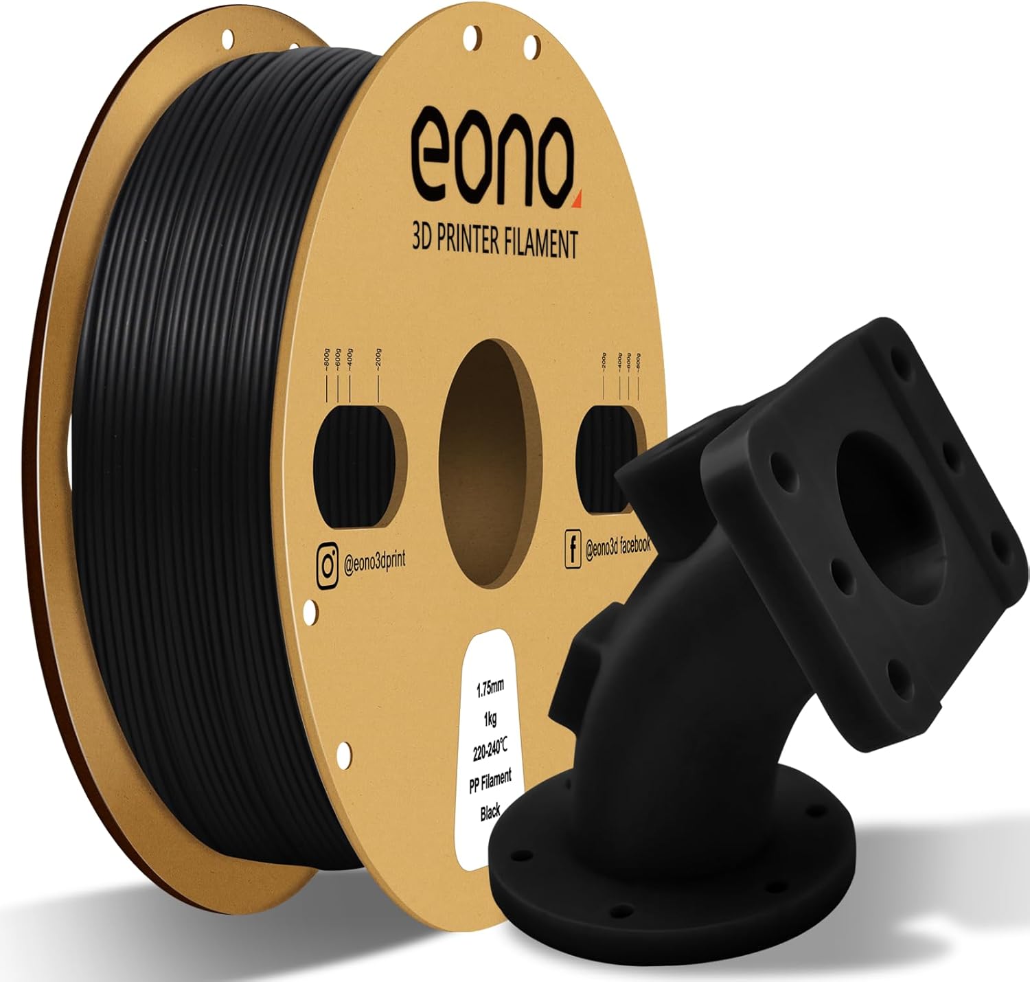 Eono PP Filament 1.75mm 3D Printer Filament,Semi-Flexible Ultra Tough ...