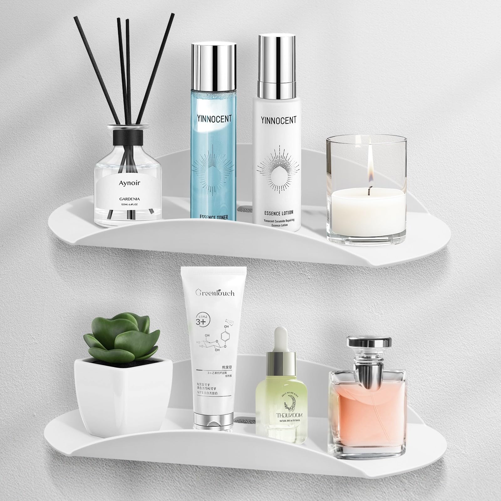 Qyrrvxy Wandregal Ohne Bohren - Neu 2024 2er Set Gebogene Struktur ...