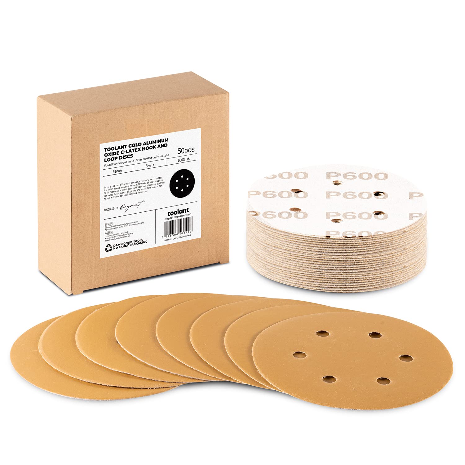 Snapklik.com : 6 Inch 600 Grit Sanding Disc, 6 Hole Hook And Loop ...